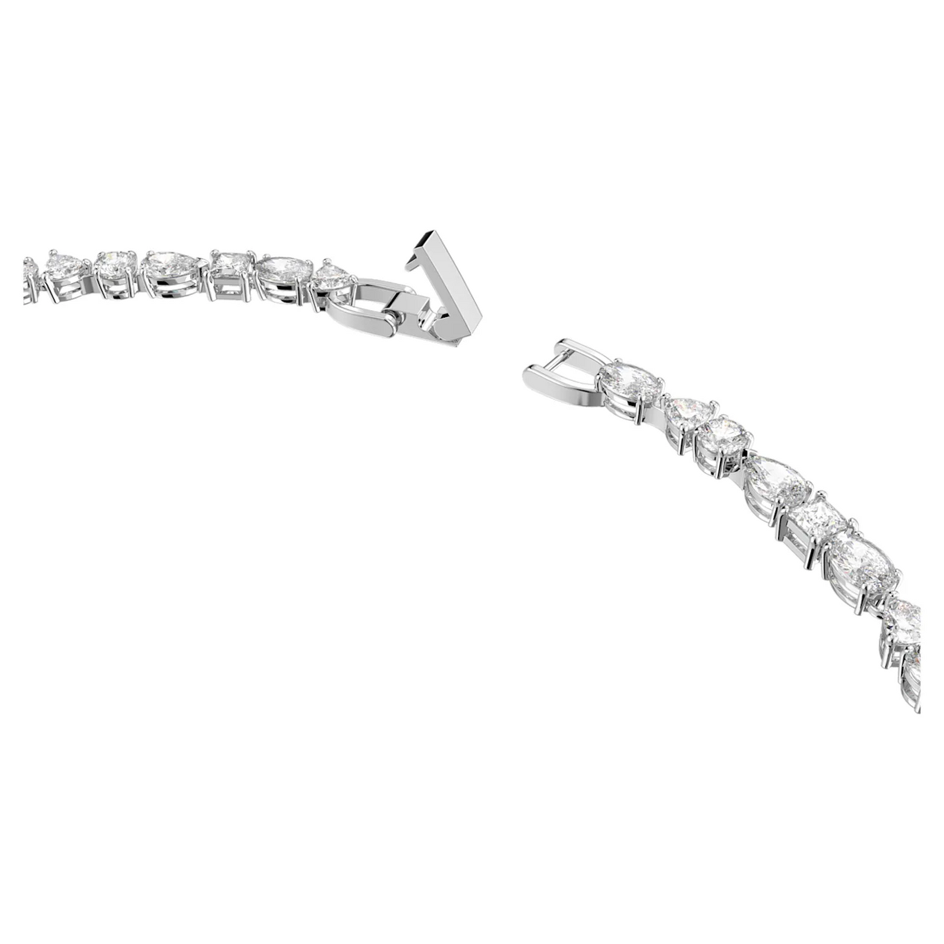 NEW Swarovski Tennis Deluxe Mixed V Necklace Rhodium Plated FREE DELIVERY